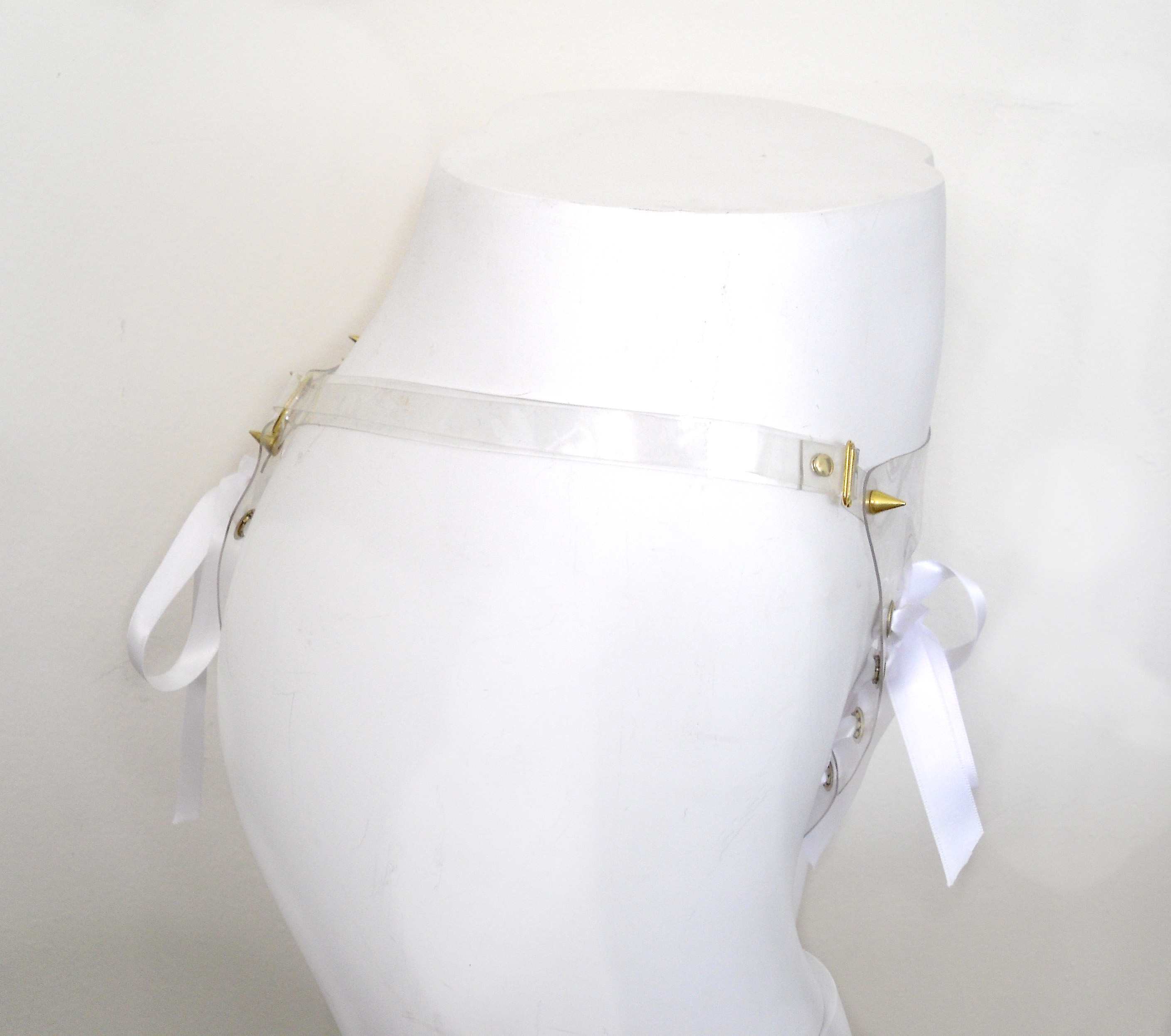 Enlil Clear PVC Laced Open Crotch Bikini | LoveLornLingerie