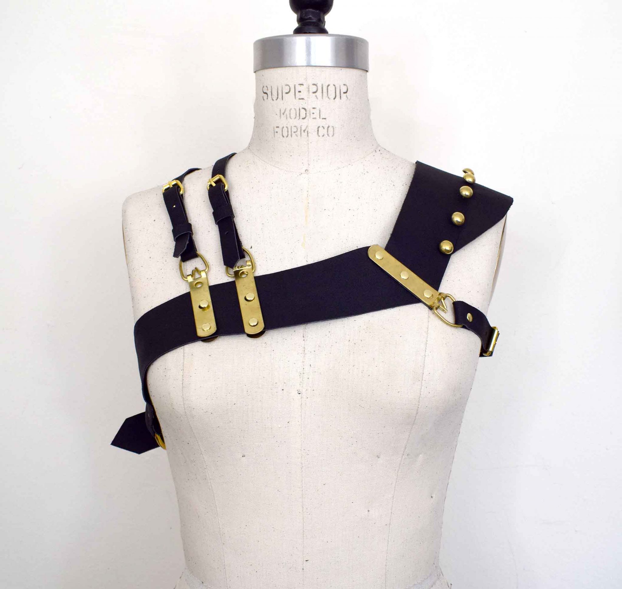 Martial Asymmetrical Leather Harness | LoveLornLingerie