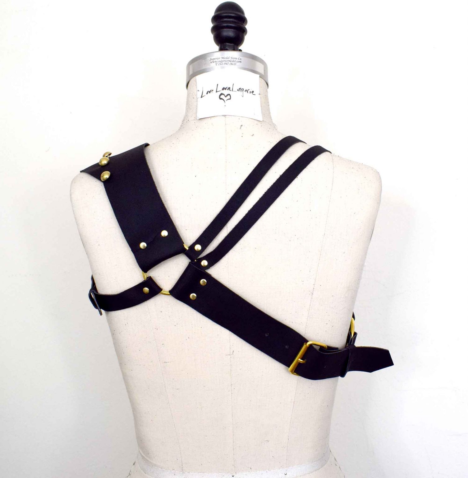 Martial Asymmetrical Leather Harness | LoveLornLingerie