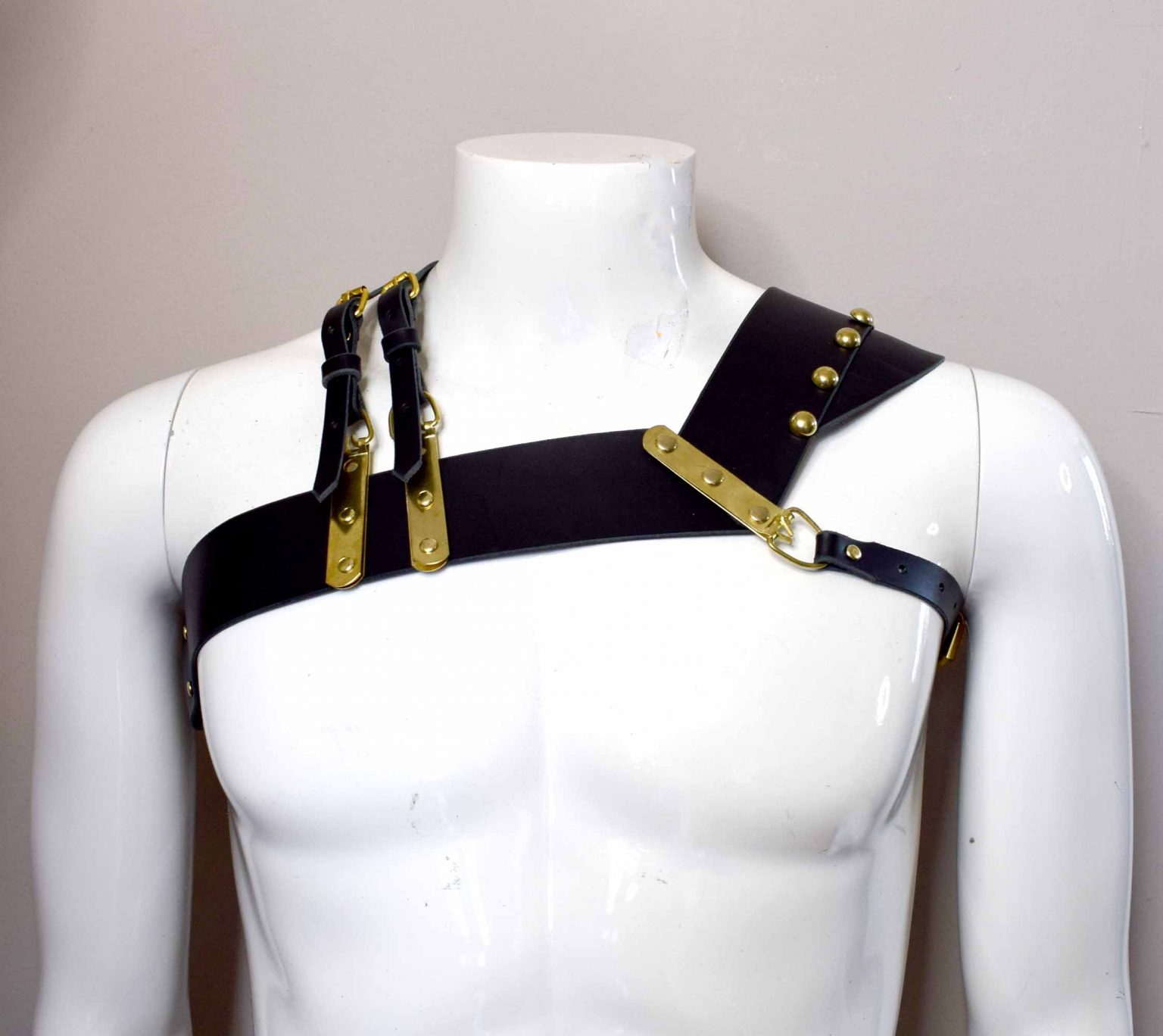 Martial Asymmetrical Leather Harness | LoveLornLingerie